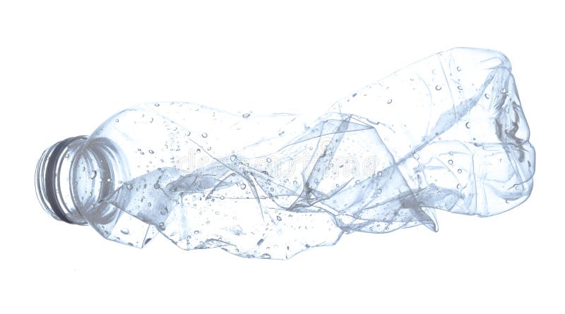 Smashed Plastic Water Bottle Stock Photo - Image of distortion ...