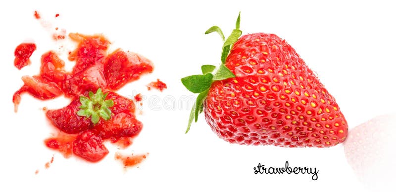 Smashed strawberry stock photo. Image of closeup, fruit - 286512710