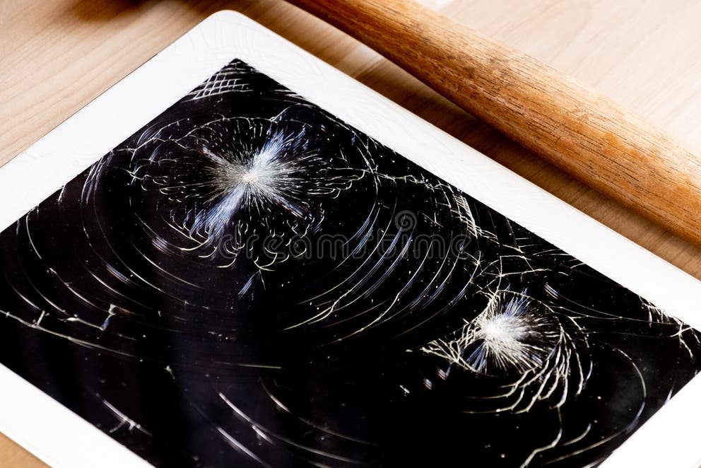 Smashed tablet screen stock photo. Image of screen, accident - 218779542