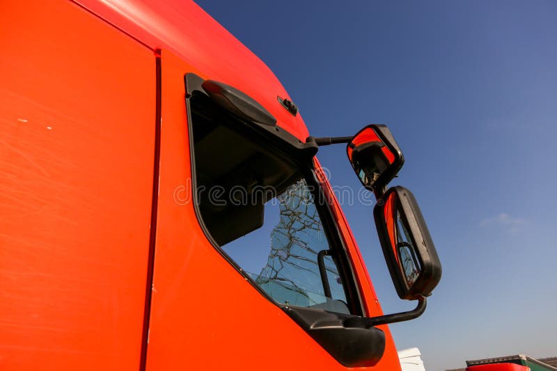 Smashed Truck Window. stock image. Image of danger, repair - 164626635