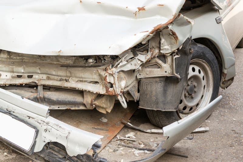 Smashed up Car stock photo. Image of bend, problem, collision - 55489600
