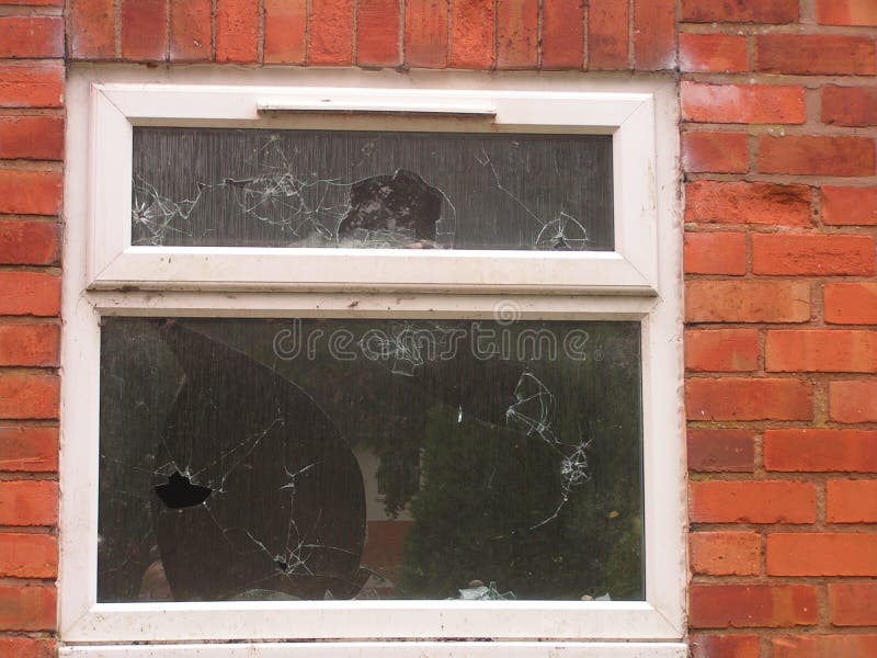 A smashed window. stock image. Image of didnt, broken - 166428331