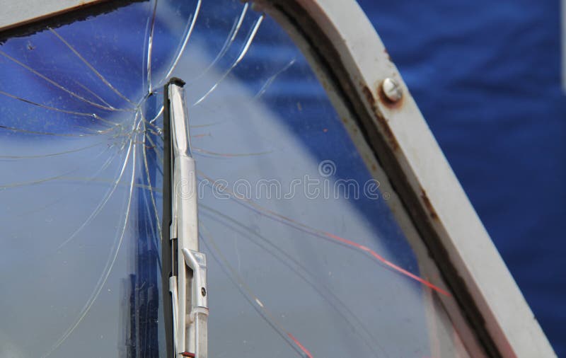Smashed Windscreen. stock image. Image of automobile - 102993863