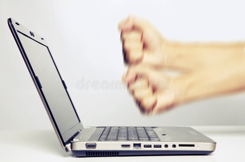 Smashing My Laptop Computer Stock Photo - Image of fast, blur: 16324782