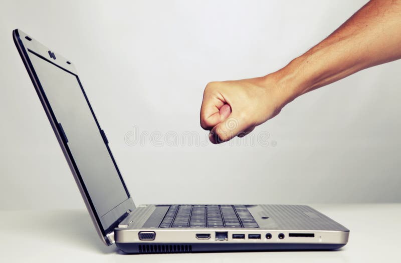Smashing My Laptop Computer Stock Photo - Image of power, inspiration ...