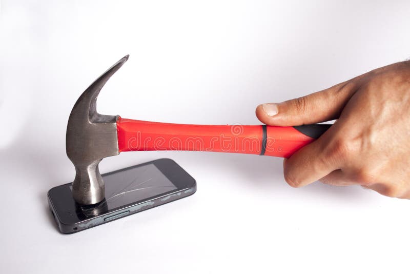 Businessman Smashing Phone stock image. Image of hitting - 40113269