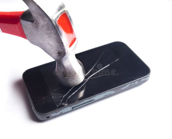 Smashing Phone stock image. Image of frustrated, hammer - 40113165