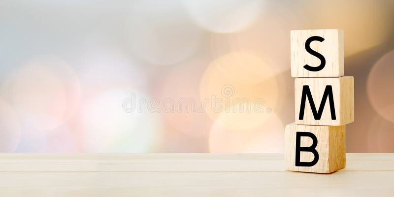 Smb Wood Blocks Background Copy Space Business Concept Stock Photos ...