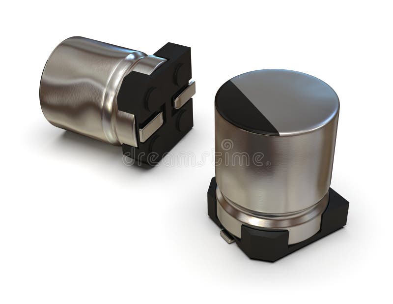 SMD electrolytic capacitor stock photo. Image of white - 285642808