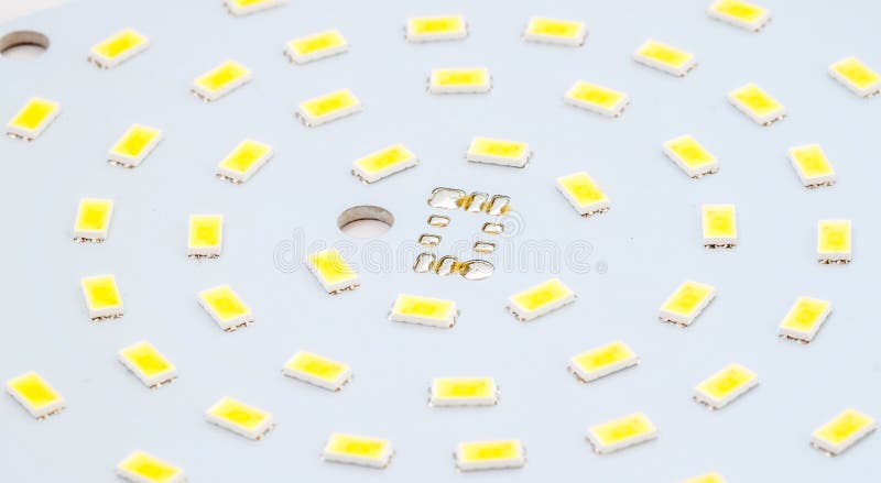 SMD LEDs on Aluminum Printed Circuit Board Stock Image - Image of ...