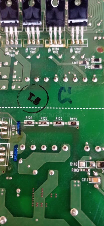 The Smd Resistors in the Electronic Board. Stock Image - Image of ...