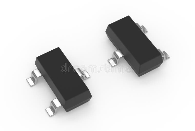 SMD SOT-23 Electronic Transistor Isolated on White 3d Illustration ...