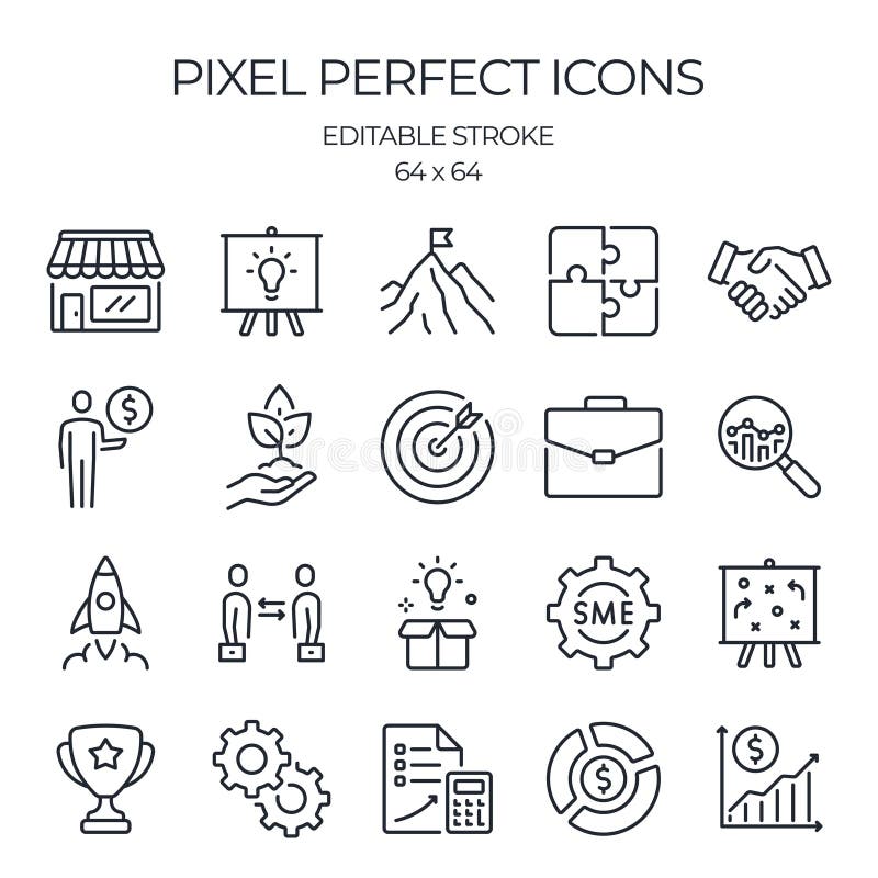 SME Concept Small and Medium Sized Enterprises Related Editable Stroke ...