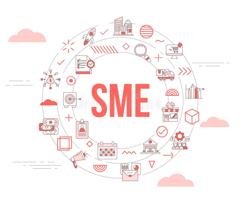 Sme Small Medium Enterprise Concept with Icon Set Template Banner and ...
