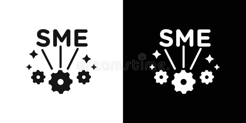 SME, Small and Medium Enterprise Icon Flat Vector Set Outline Stock ...