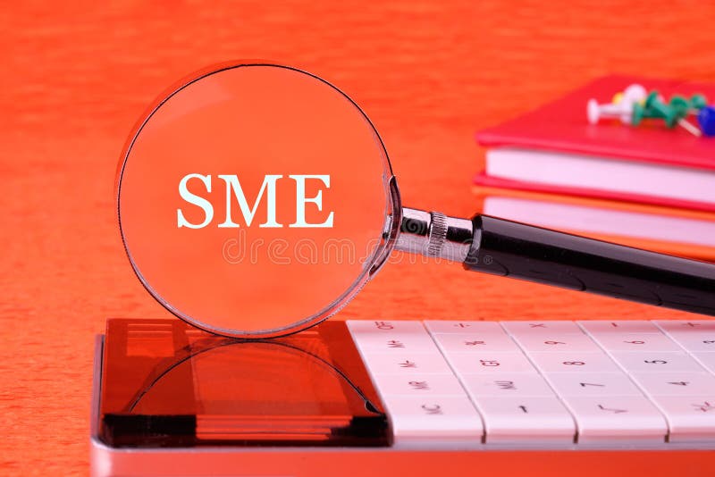 SME (or Small and Medium Enterprises) Symbol through a Magnifying Glass ...