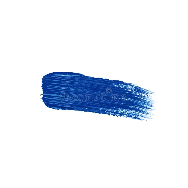 A Smear of Blue Acrylic Paint on a White Isolated Background Stock ...