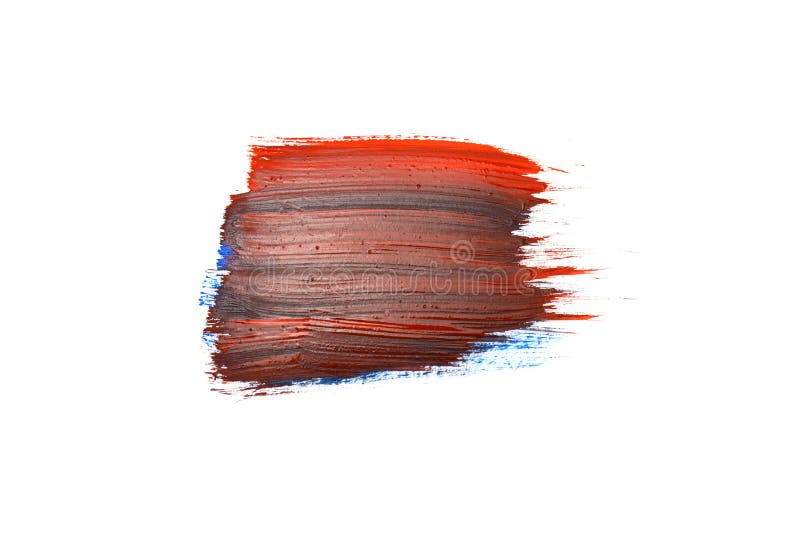 Blue Paint Smear Swab Isolated on White Stock Image - Image of closeup ...