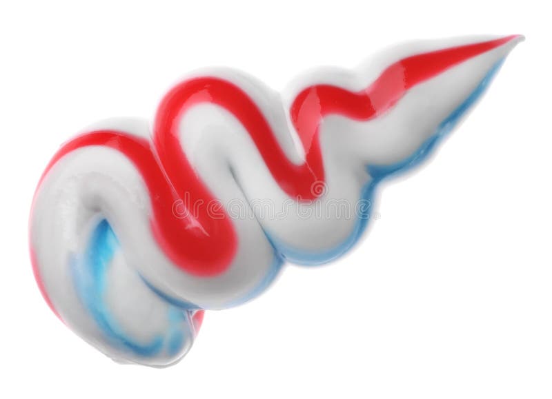 Smear of Colorful Toothpaste Isolated on White, Top View Stock Photo ...