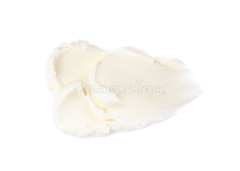 Smear of Delicious Cream Cheese Isolated on White, Top View Stock Image ...