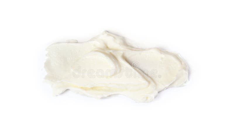 Smear of Delicious Cream Cheese Isolated on White, Top View Stock Image ...