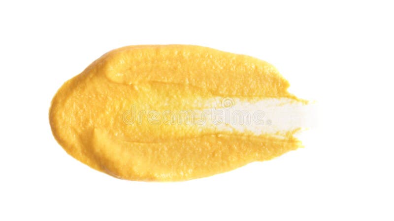 Smear of Delicious Mustard Isolated on White, Top View Stock Image ...