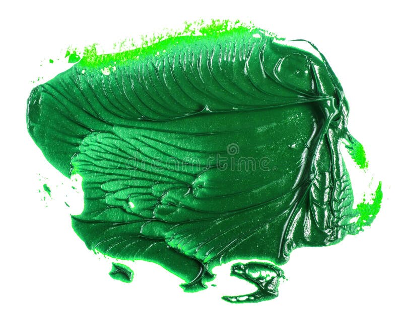 Smear of Green Oil Paint on a White Stock Photo - Image of paper, spot ...