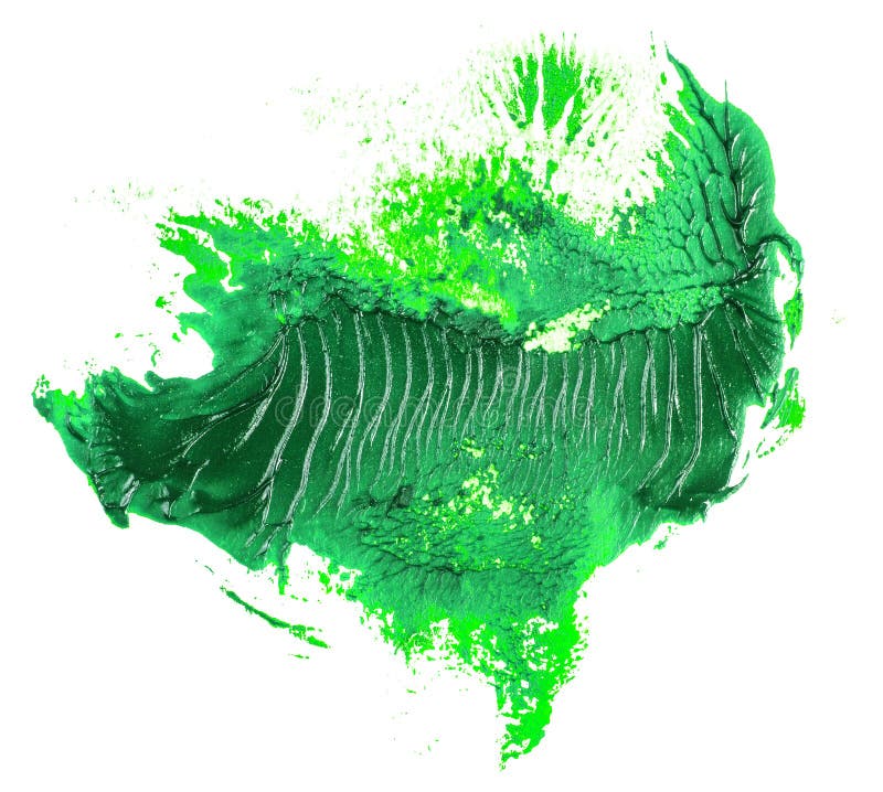 Smear of Green Oil Paint on a White Stock Image - Image of closeup ...
