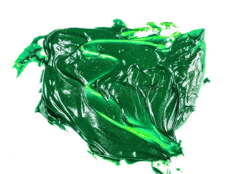 Smear of Green Oil Paint on a White Stock Image - Image of macro ...