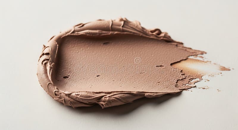 A Smear of Light Brown Cream or Paste is Spread Across a Smooth, Light ...
