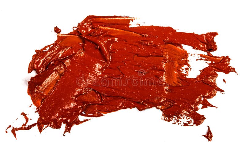 Smear of Red Oil Paint on a White Stock Photo - Image of paint, fatty ...
