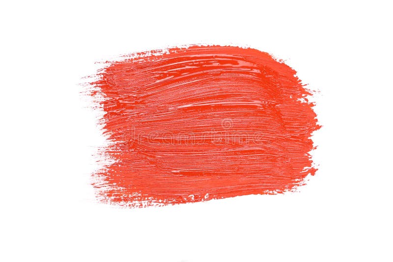 Smear of Red Paint is Isolated on White Stock Image - Image of mess ...