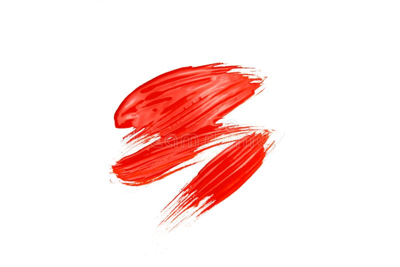 Smear of Red Paint is Isolated on White Stock Photo - Image of sample ...
