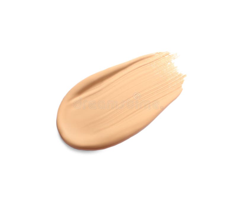Smear of Skin Foundation Isolated on White, Top View Stock Photo ...