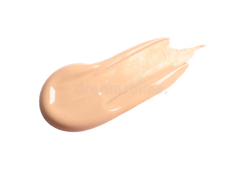 Smear of Skin Foundation Isolated on White, Top View Stock Image ...