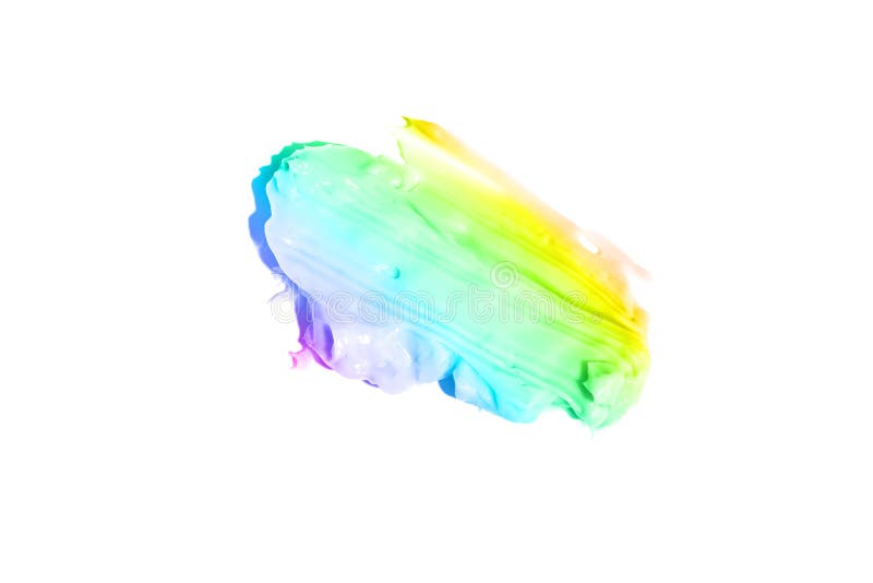 The Smear and Texture of the Cream. the Color of the Rainbow, Isolated ...