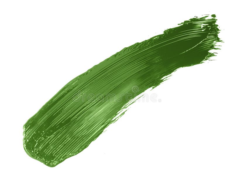 Smear and Texture of Green Lipstick or Acrylic Paint Isolated on White ...