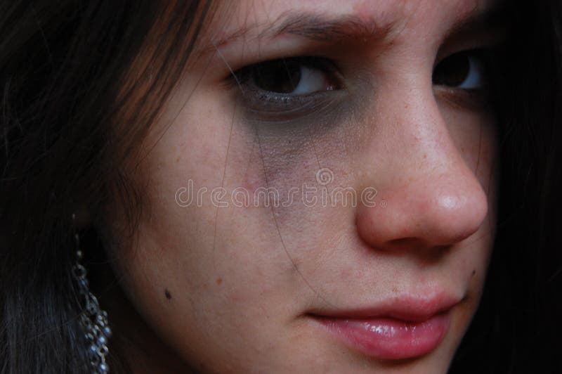 Smeared stock image. Image of sorrow, mascara, girl, smudge - 15384419