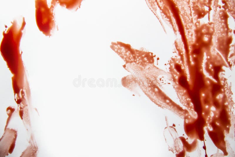 A Smeared Blood Against White Background. Bloody Pattern Stock Image ...