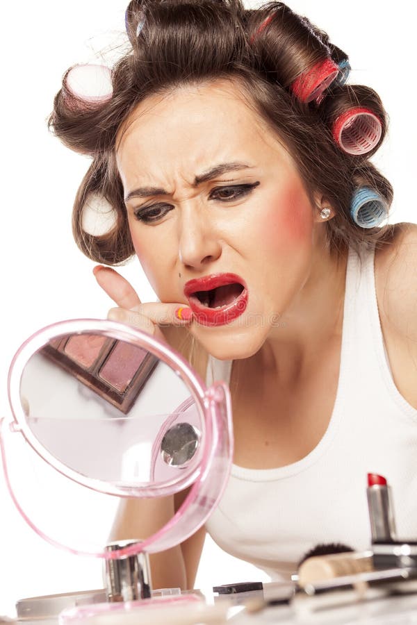 Smeared makeup stock image. Image of isolated, finger - 62345177