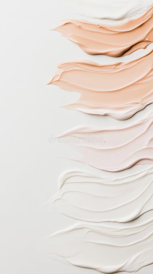 Cosmetic Cream Textures Creating a Gradient Effect on White Background ...