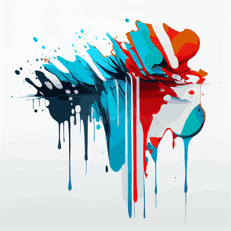 Smears, Blots of Colored Paint on a White Background, Multicolored ...
