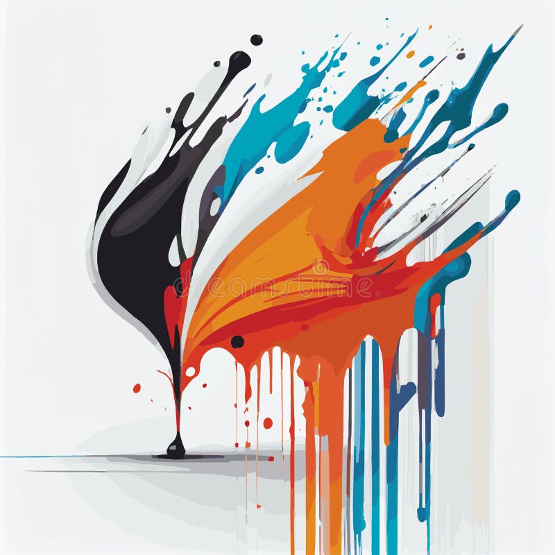 Smears, Blots of Colored Paint on a White Background, Multicolored ...
