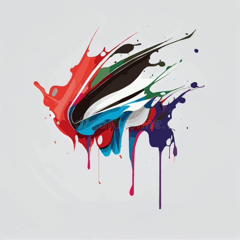 Smears, Blots of Colored Paint on a White Background, Multicolored ...