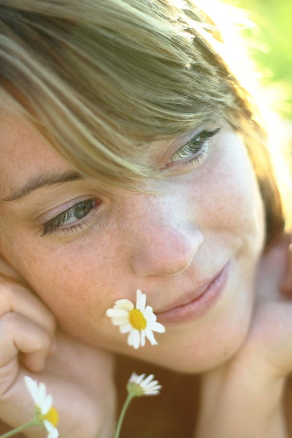 Smell stock photo. Image of smilling, closeup, holding - 11225084