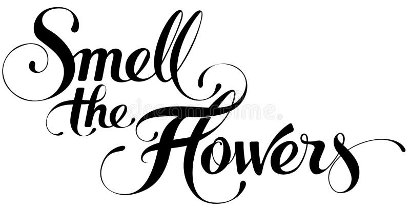 Smell the Flowers - Custom Calligraphy Text Stock Vector - Illustration ...