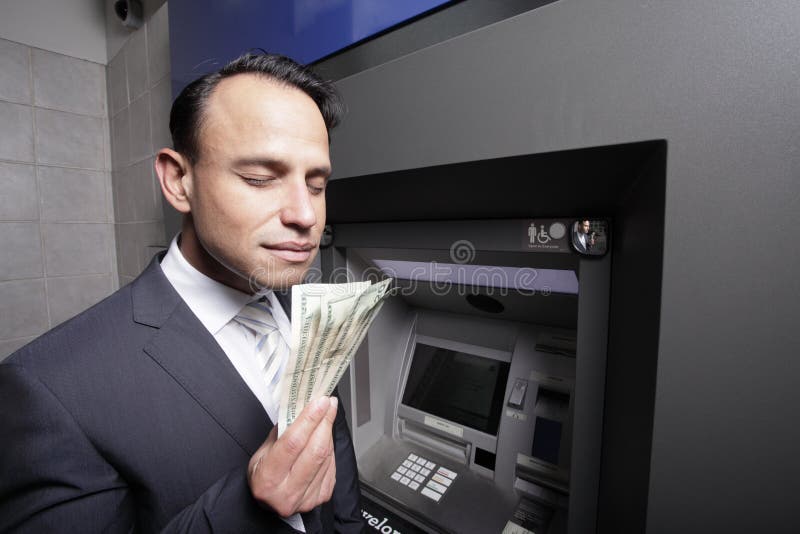 Smelling money stock photo. Image of attire, businessman - 14298446