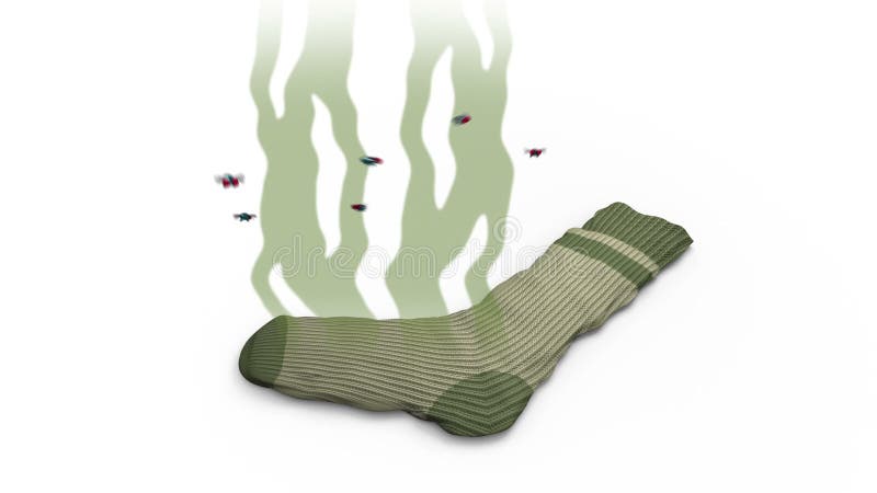 Smelly Sock. 3D Animation in Cartoon Style. Alpha Channel, Loopable ...