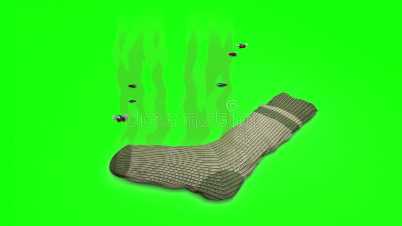 Smelly Sock. 3D Animation in Cartoon Style. Green Screen, Loopable ...