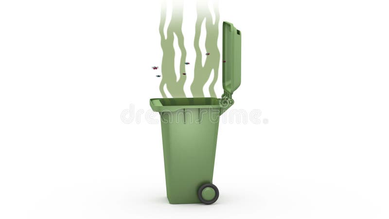 Smelly Trash Can. 3D Animation. Alpha Channel, Loopable. Stock Video ...
